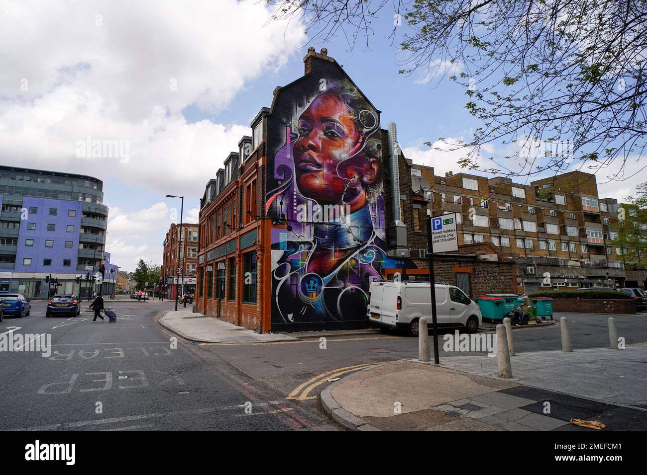 A view of the mural painted facade of the Prince of Peckham pub, on the ...