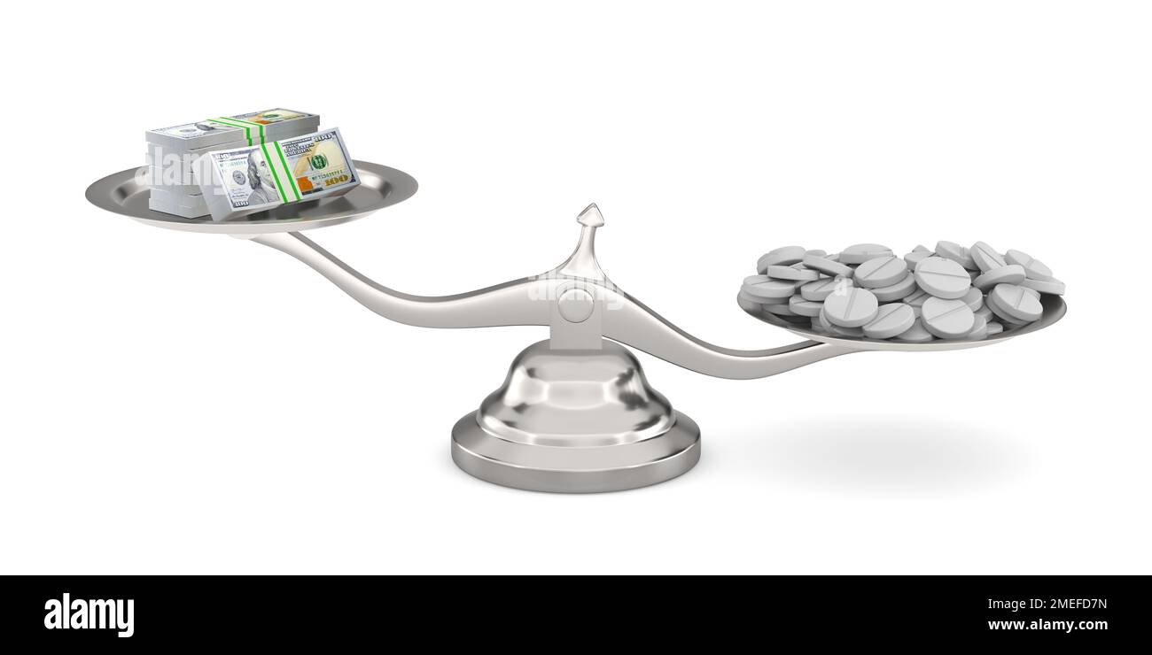 Money and tablet on scale. Isolated 3D illustration on white background ...