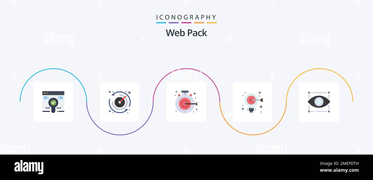 Web Pack Flat 5 Icon Pack Including designing. creativity. target. web ...