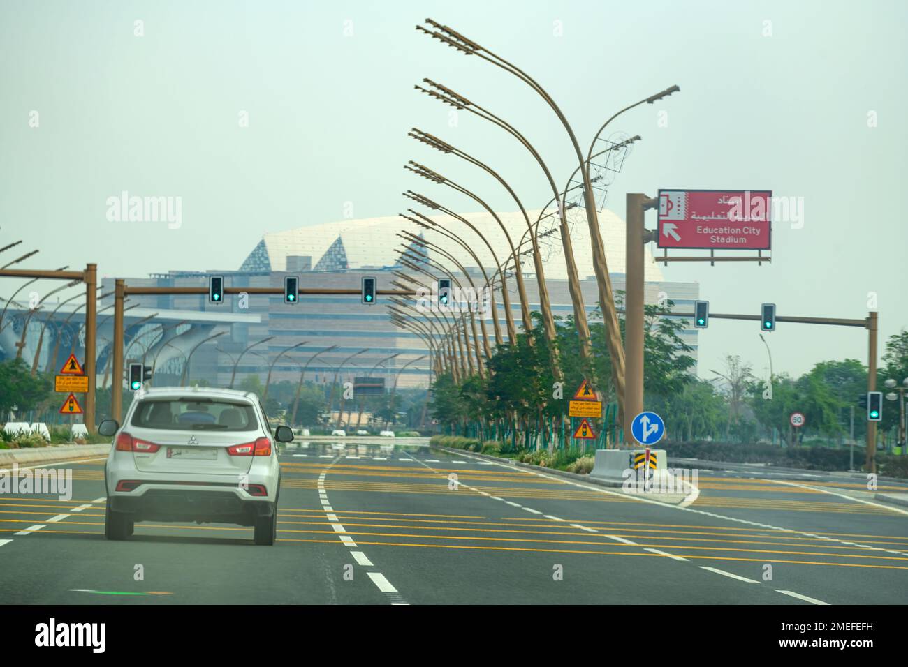 Doha Roads and Traffic on Bank Street Doha Qatar Stock Photo - Alamy