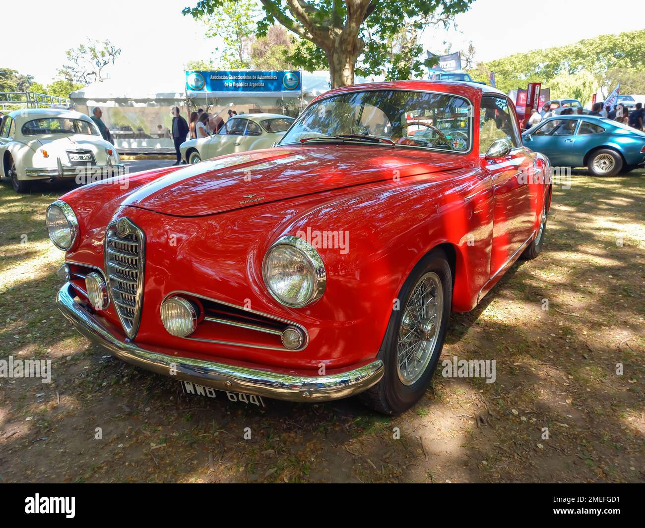 Old red sport 1954 Alfa Romeo 1900 SS Superleggera Carrozzeria Touring ...