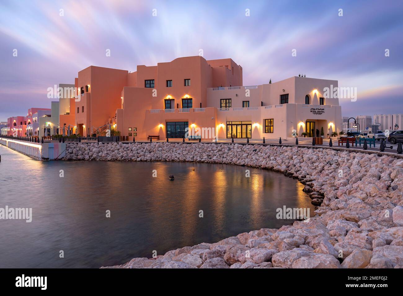 Old Doha port redevelopment into Mina district Box Park Qatar Stock ...