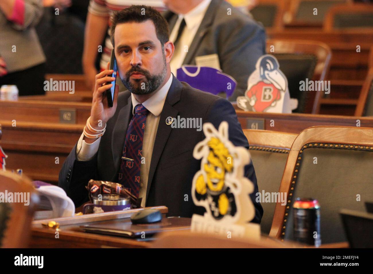 In this photo from Monday, May 3, 2021, Kansas state Rep. Mark Samsel ...