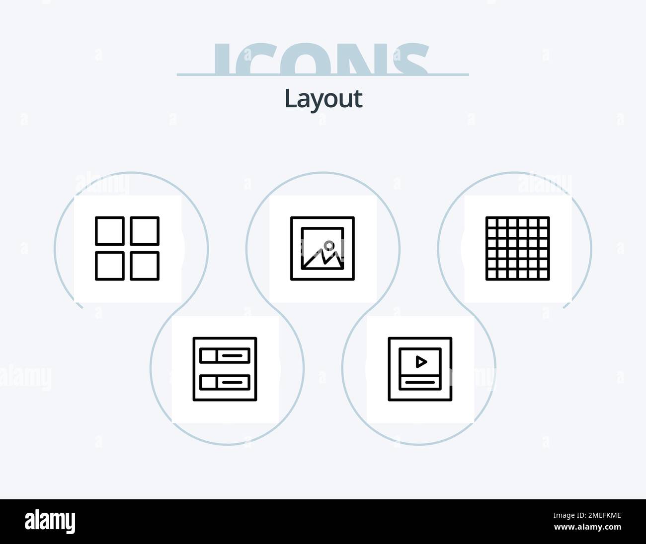 Layout Line Icon Pack 5 Icon Design. . grid. . layout Stock Vector ...