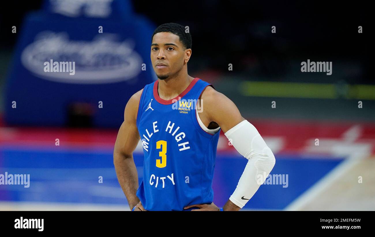 Denver Nuggets guard Shaquille Harrison plays during the second half of ...