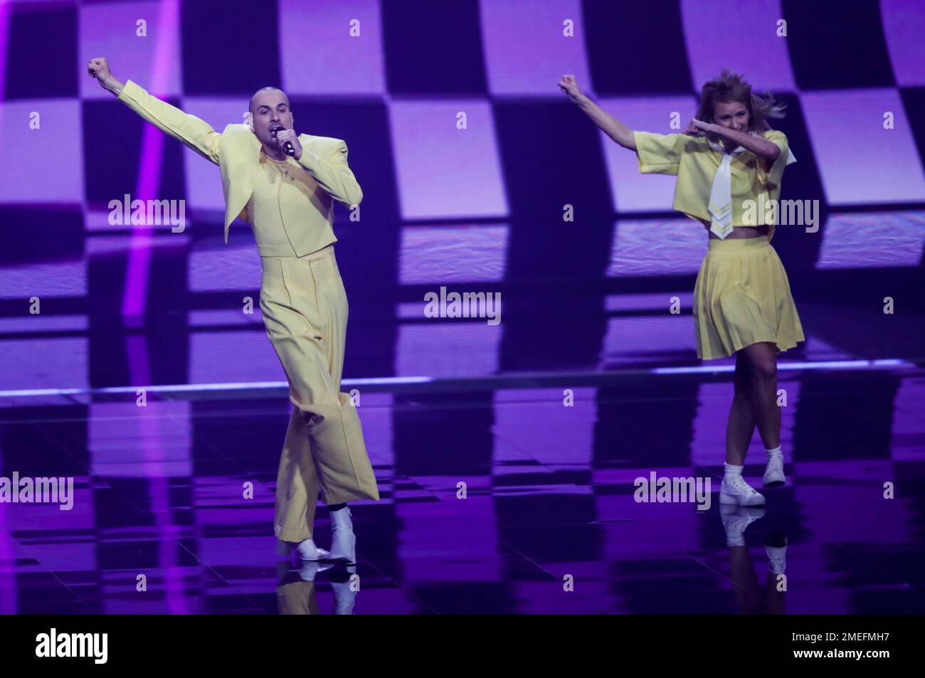Musical group The Roop from Lithuania perform during rehearsals at the ...