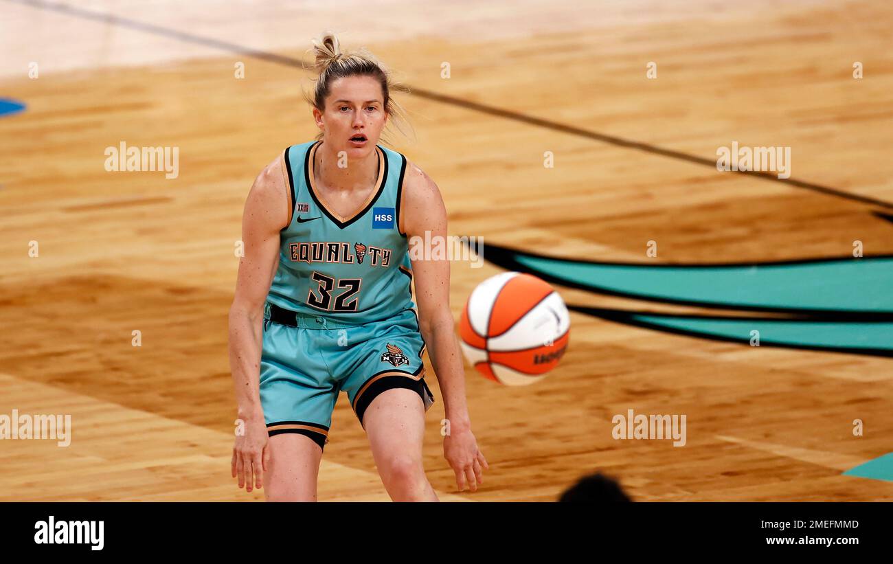 New York Liberty guard Sami Whitcomb (32) in action against the Indiana ...