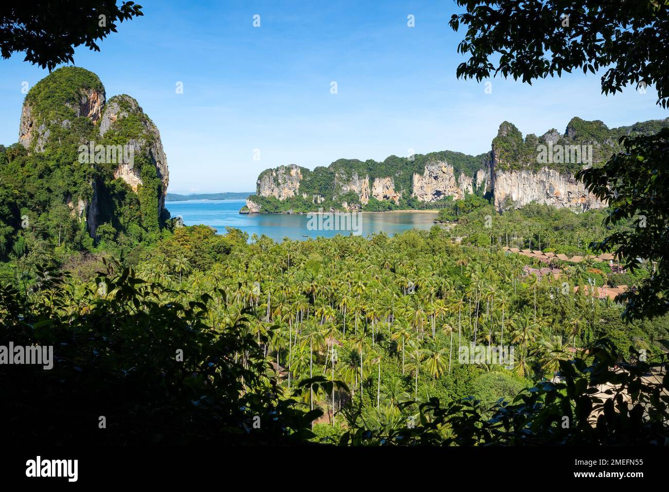 The Princess Lagoon in Rai Leh Beach, Krabi, Thailand surrounded by the ...