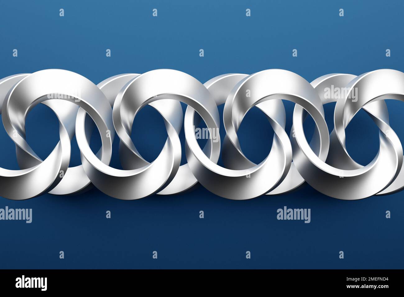 3D illustration of a pattern silver glowing, luminous torus shape on ...