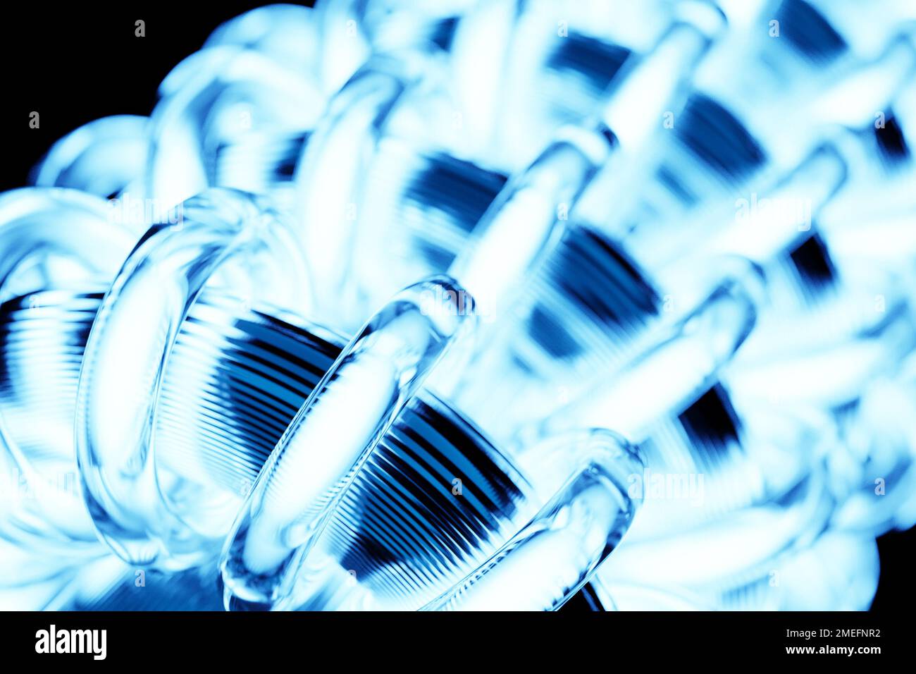 3D illustration of blue light monochrome arc, unusual shape. Simple ...