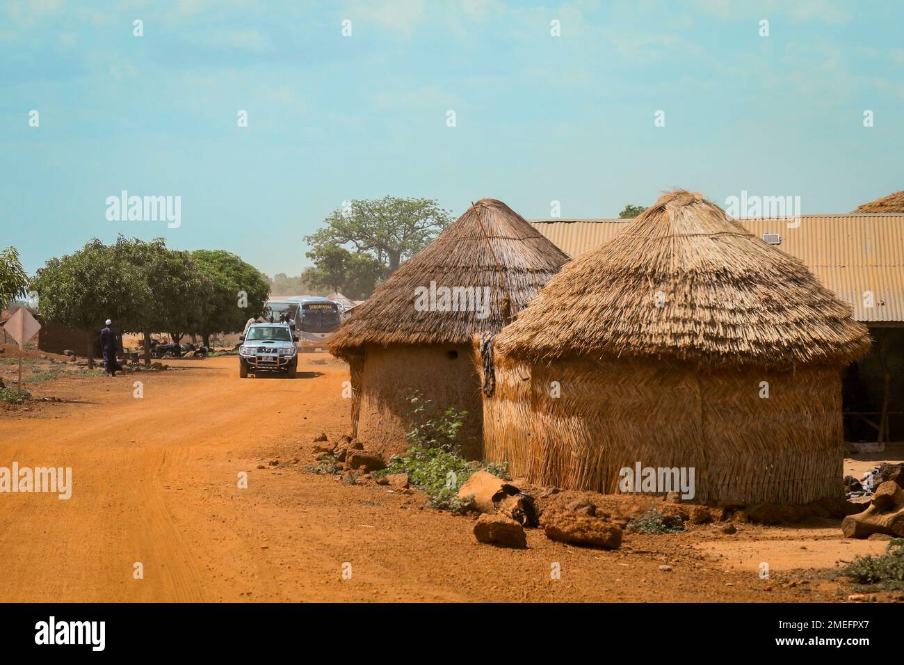 Traditional African Village with the typical Buildings, Ghana Stock ...