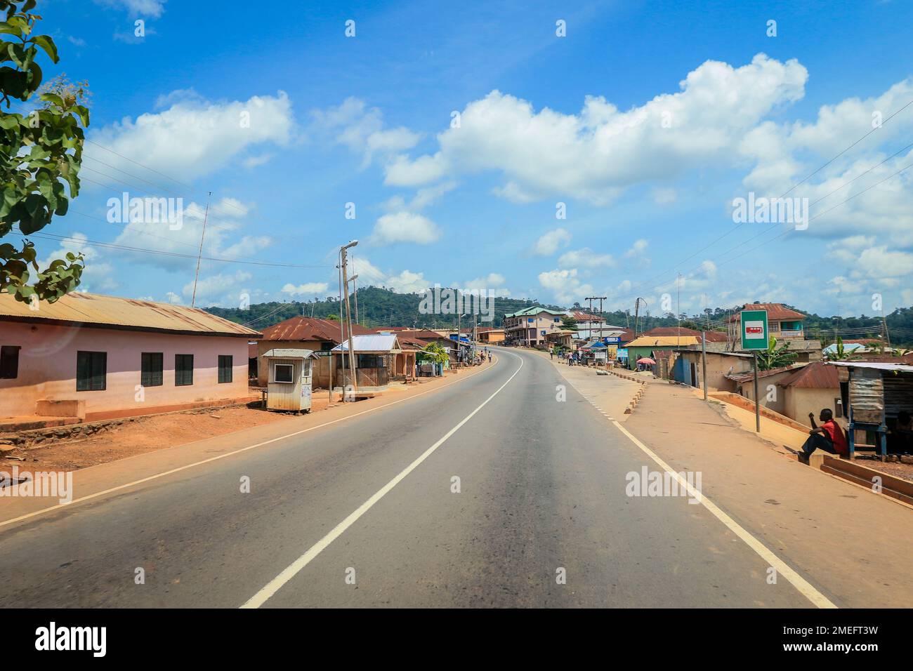 Accra, Ghana - April 04, 2022: Dusty Car on the Scenic African Road ...