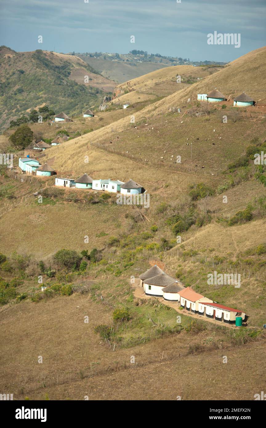 Farms on hill, Swazeni district, Pondoland, Eastern Cape, Transkei ...