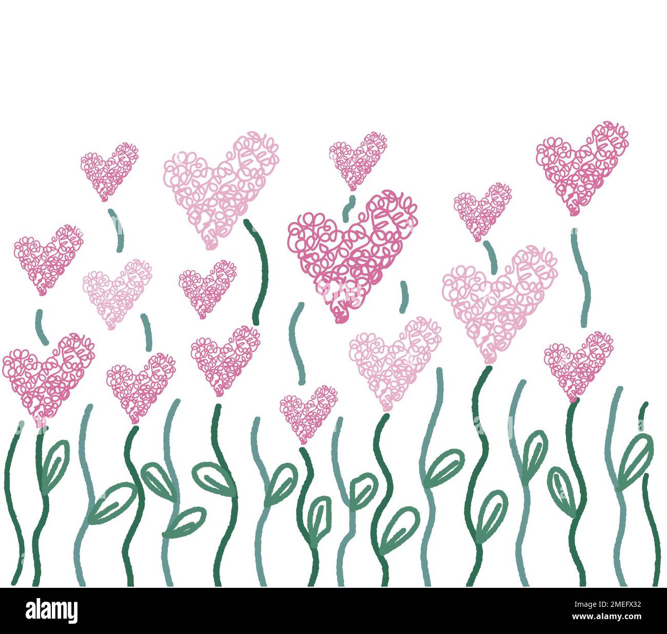 Line art of heart seamless pattern background Stock Photo - Alamy