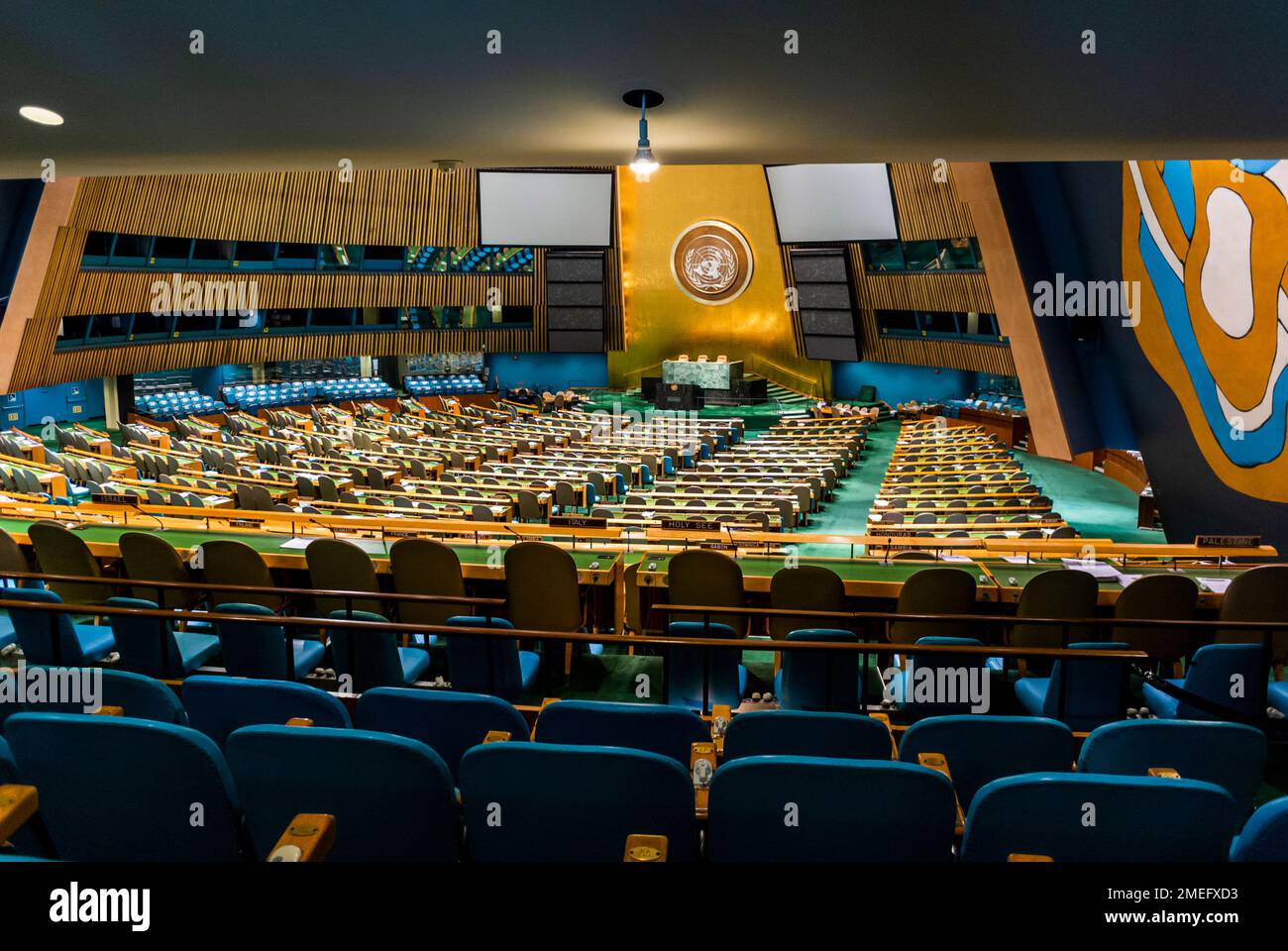 New York City, NY, USA, inside General Meeting Room, United Nations ...