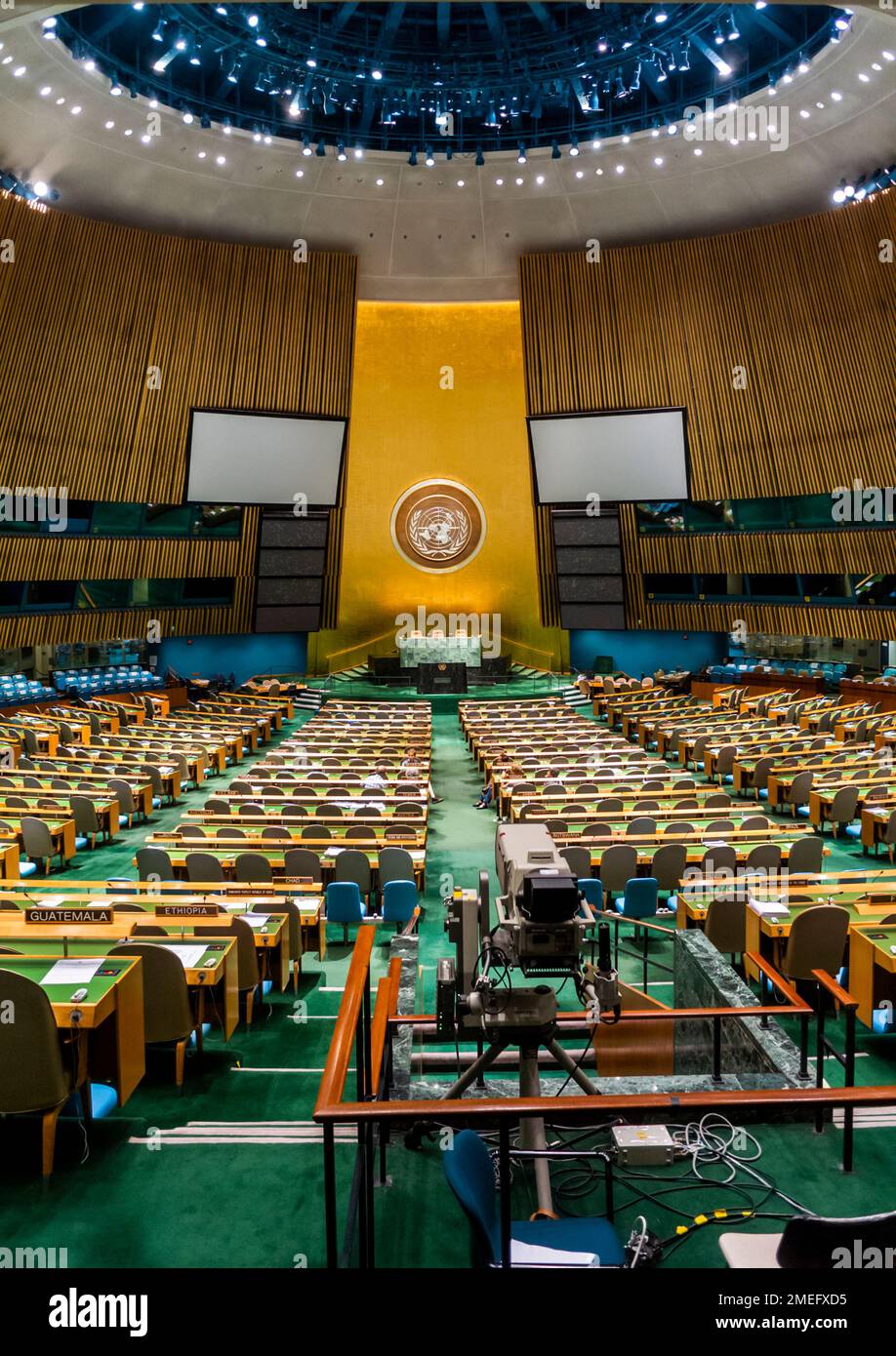 New York City, NY, USA, inside General Meeting Room, United Nations ...