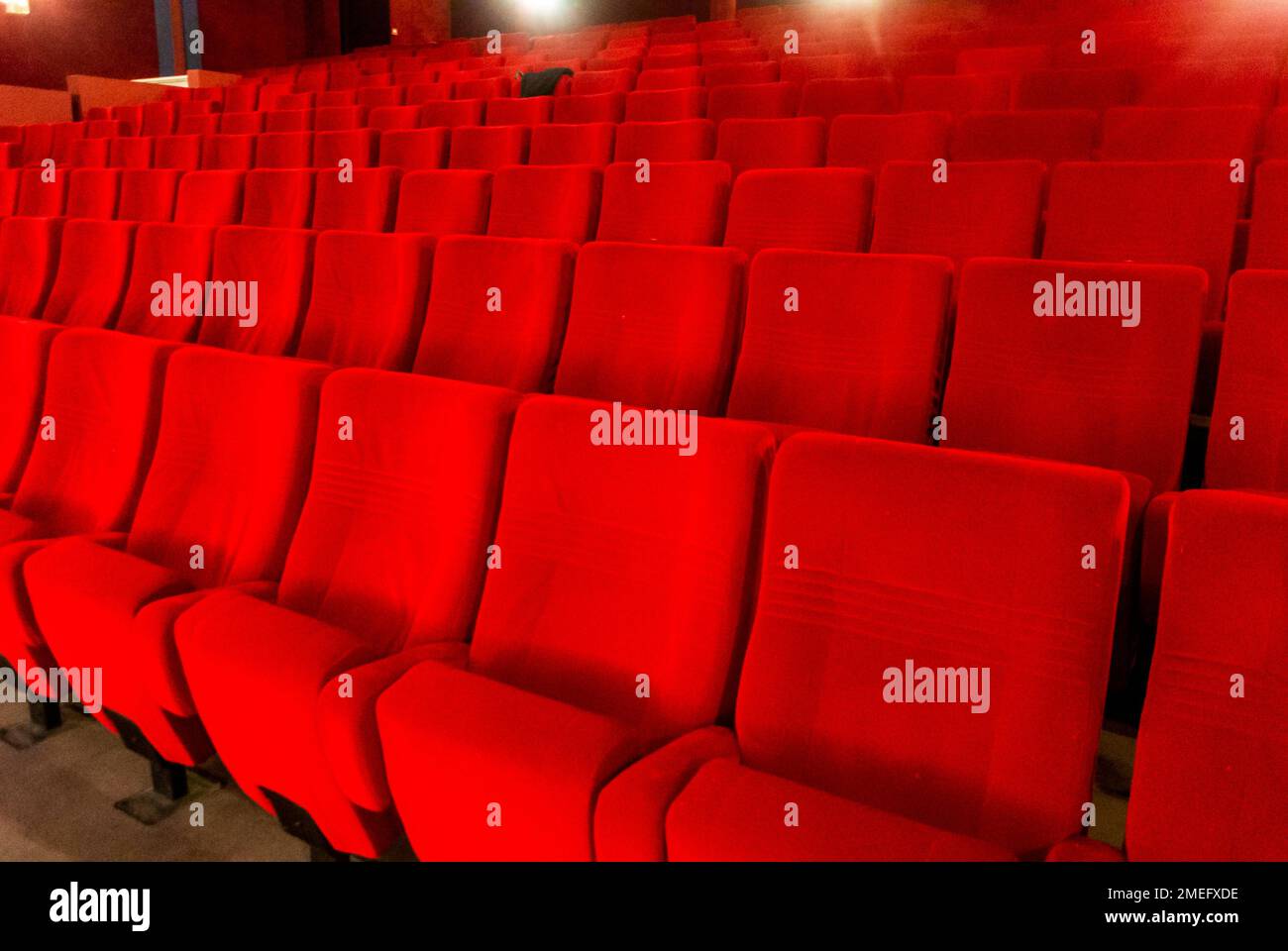 Paris, France, Empty Red Velvet Seats, inside French Cinema, Theater ...