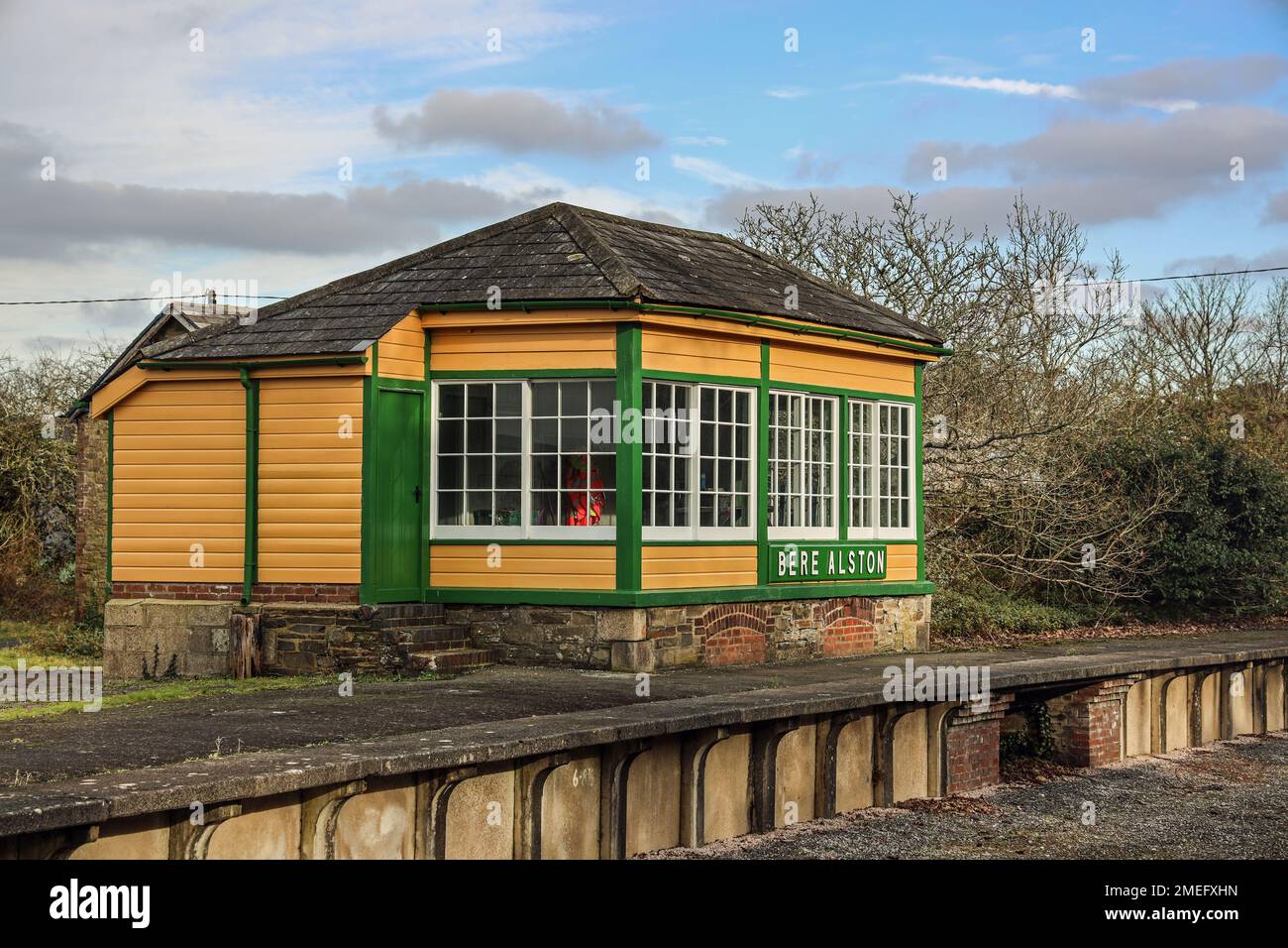 The former signal box at Bere Alston Station, on the Tamar Valley line ...