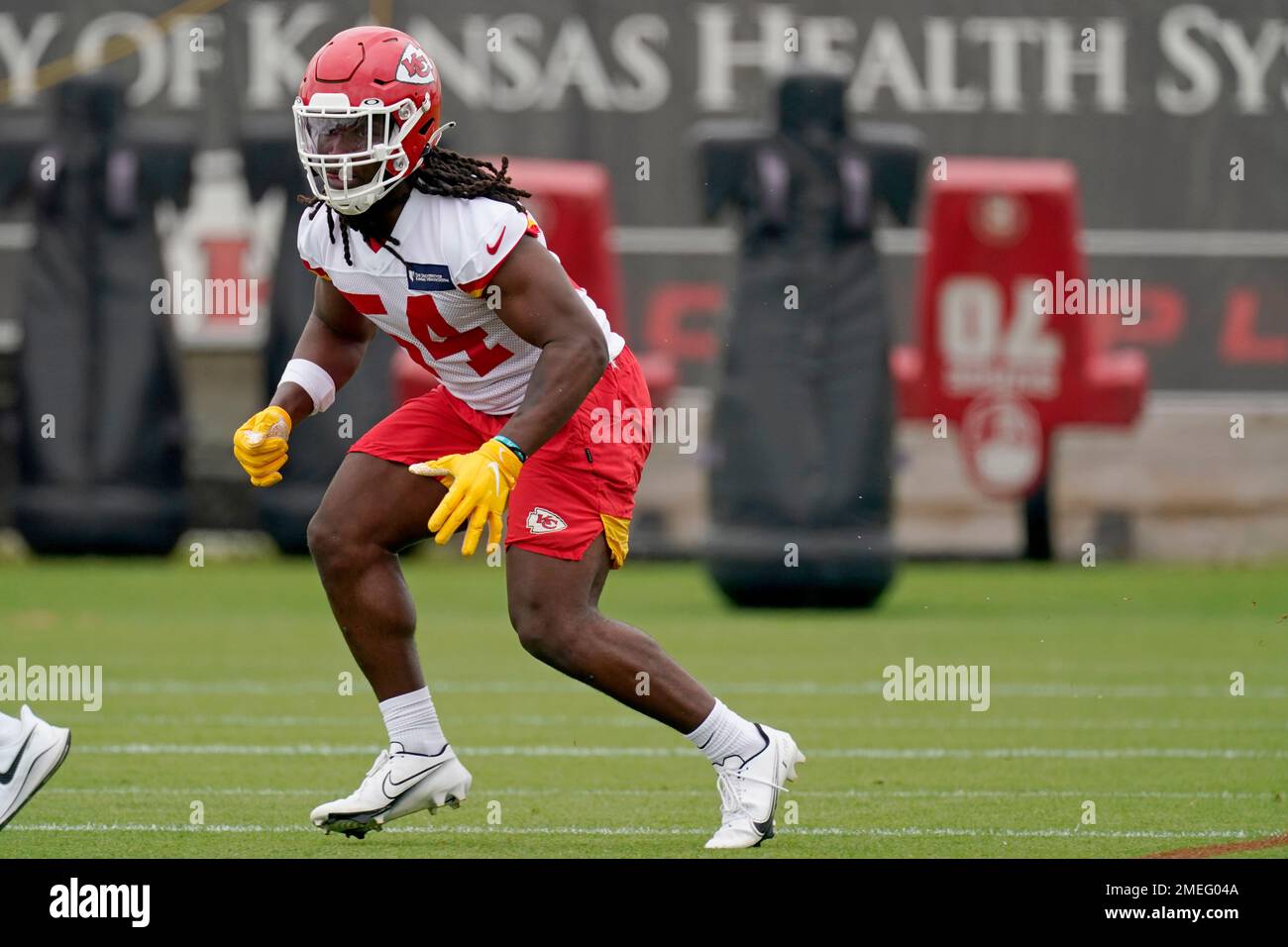 Kansas City Chiefs linebacker Nick Bolton participates in a drill ...