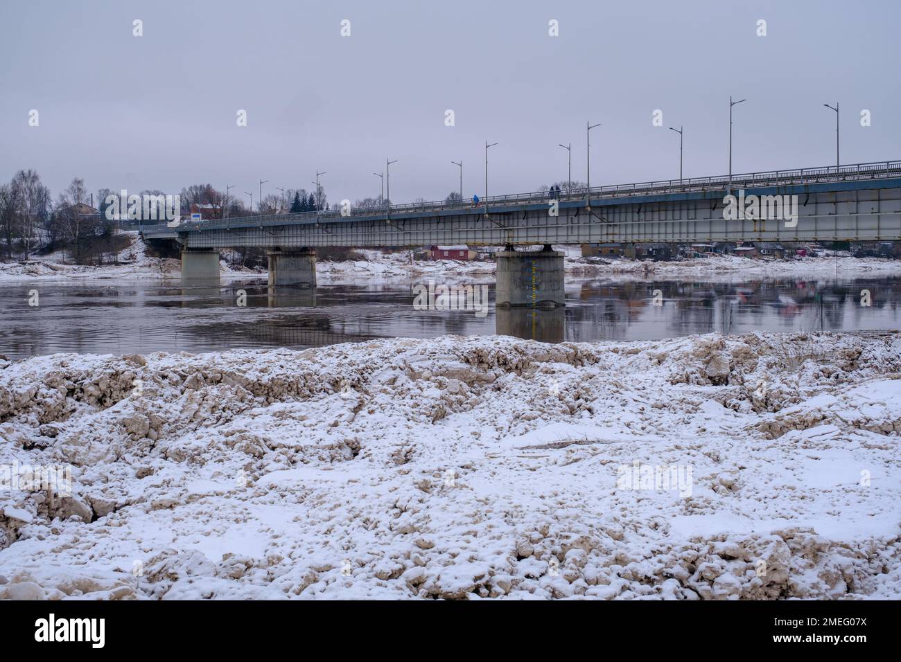 The Latvian city of Jekabpils after the devastating floods that started ...