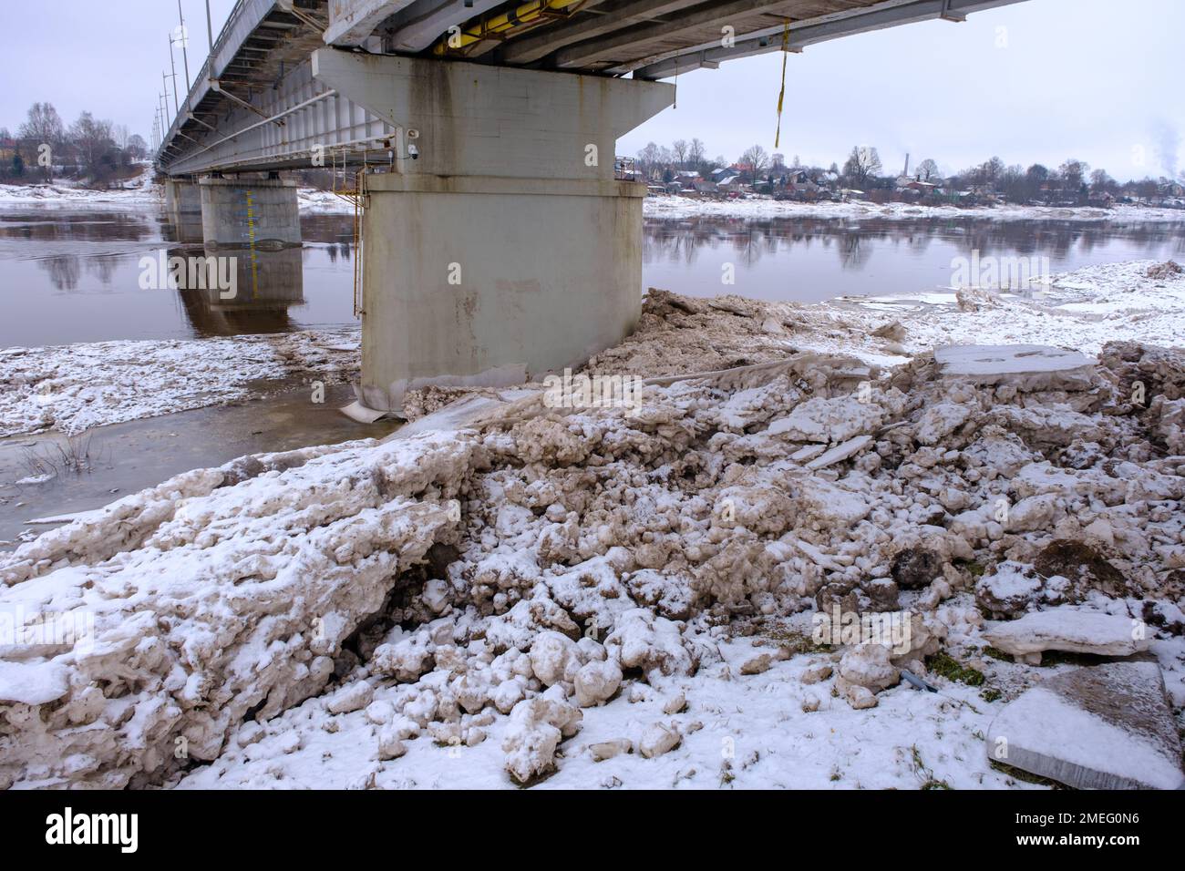 The Latvian city of Jekabpils after the devastating floods that started ...
