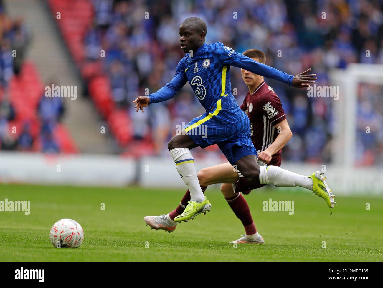 Chelsea's N'Golo Kante races after the ball during the FA Cup final ...