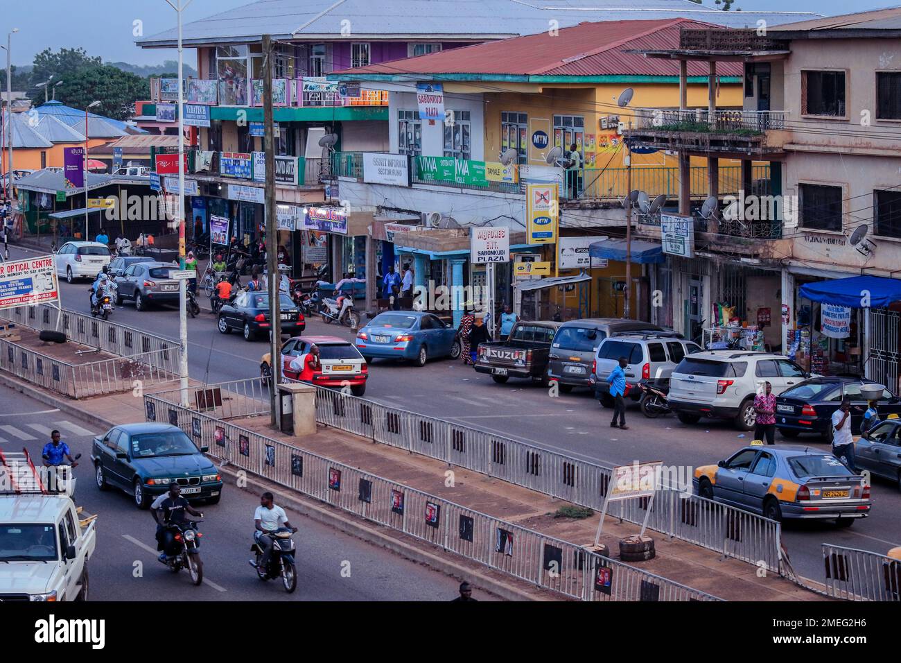 Tamale, Ghana - April 07, 2022: African Road with Local Ghana People on ...