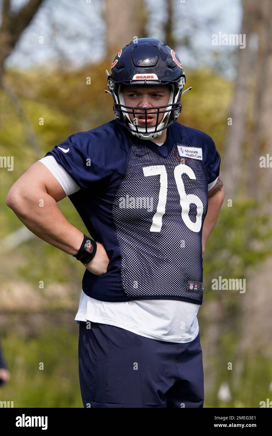 Chicago Bears offensive tackle Teven Jenkins (76) during the NFL ...