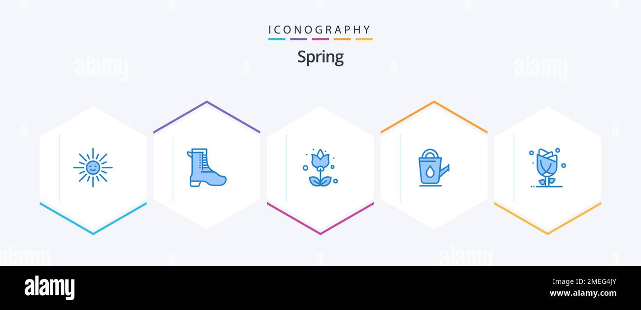 Spring 25 Blue icon pack including floral. water. flower. shower. bath ...