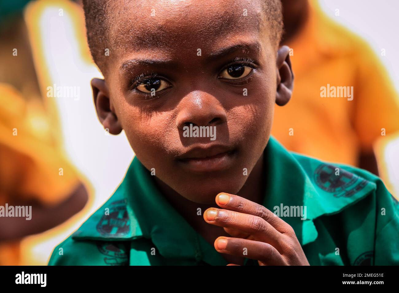 Amedzofe, Ghana - April 2022: African Pupils in Colorful School Uniform ...
