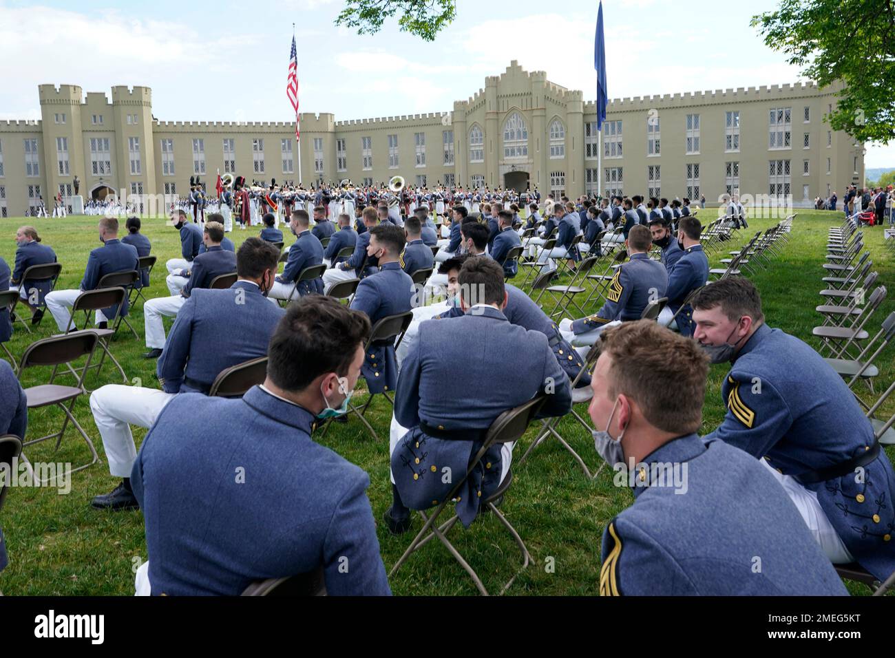 Virginia Military Institute class of 2021 watch during a change of ...