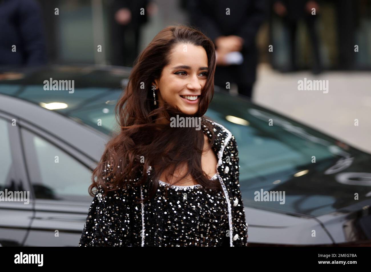 Iman Perez arrives at Chanel Haute Couture Spring-Summer 2023 ...