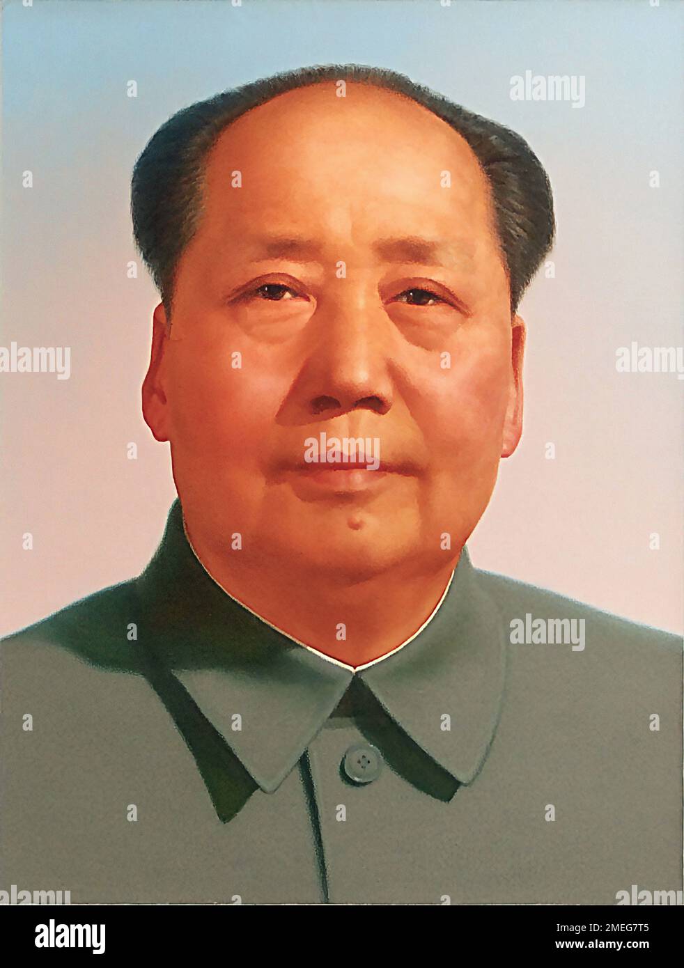 Mao Zedong portrait- Vintage PCR Chinese propaganda poster Stock Photo ...