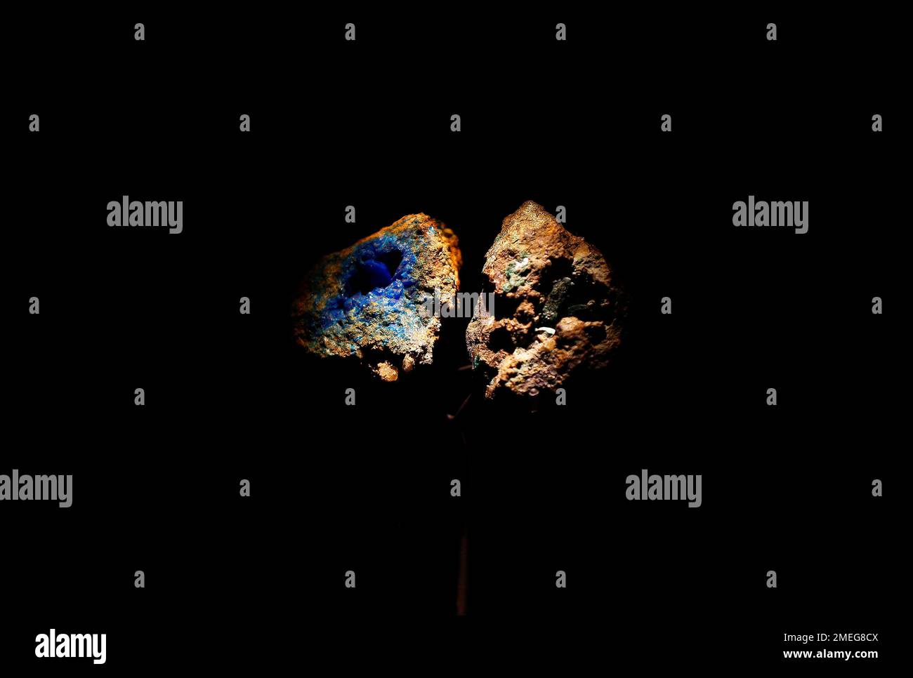A newly discovered mineral piece called Kernowite, right, and a piece ...