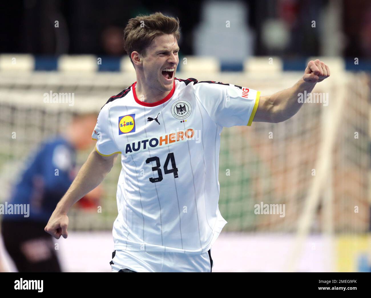 Rune Dahmke of Germany jubelt Germany vs Norway 28th IHF Men`s Handball ...
