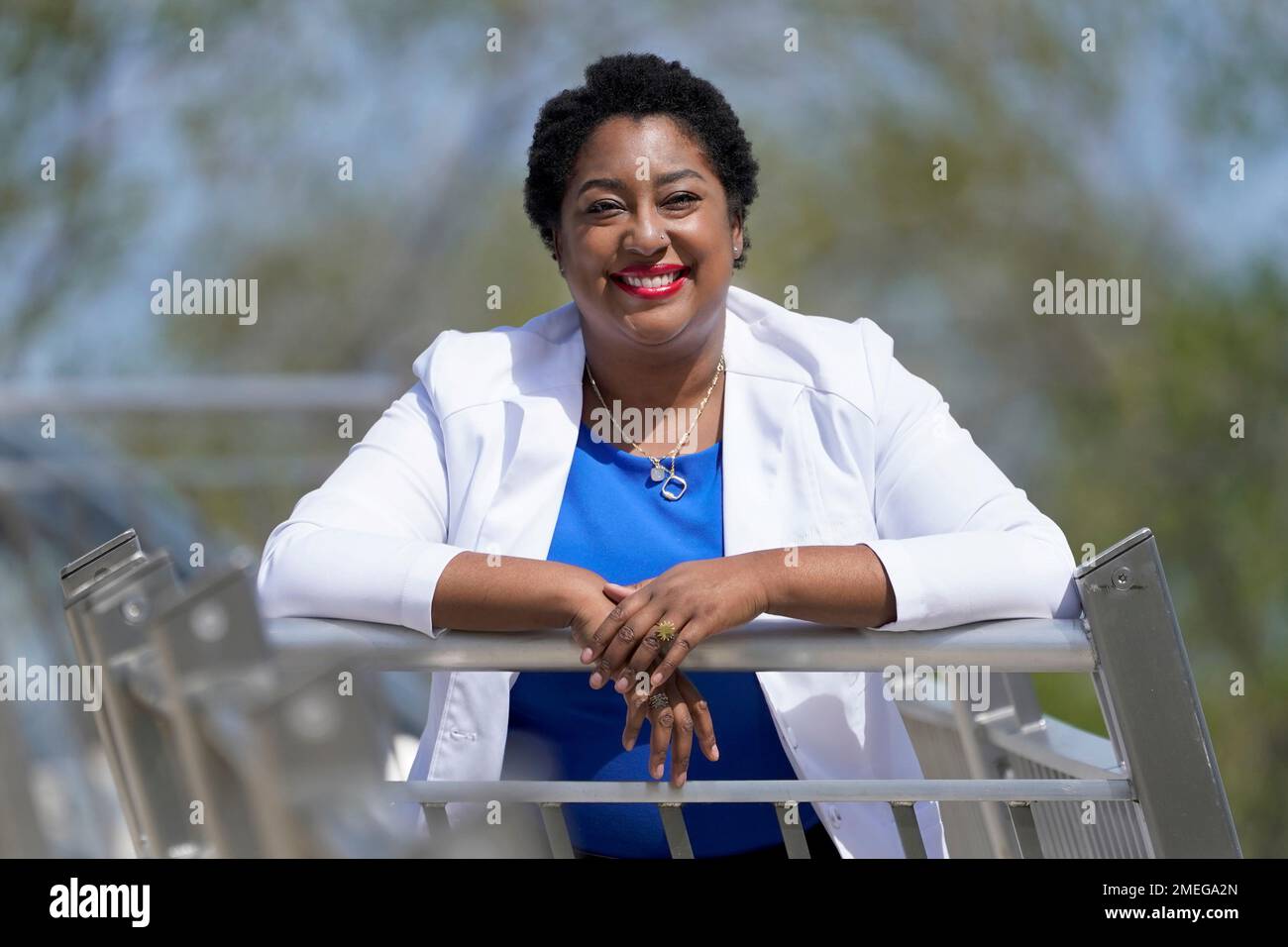 Dr. Brandi Jackson poses for a portrait in the Bronzeville neighborhood ...
