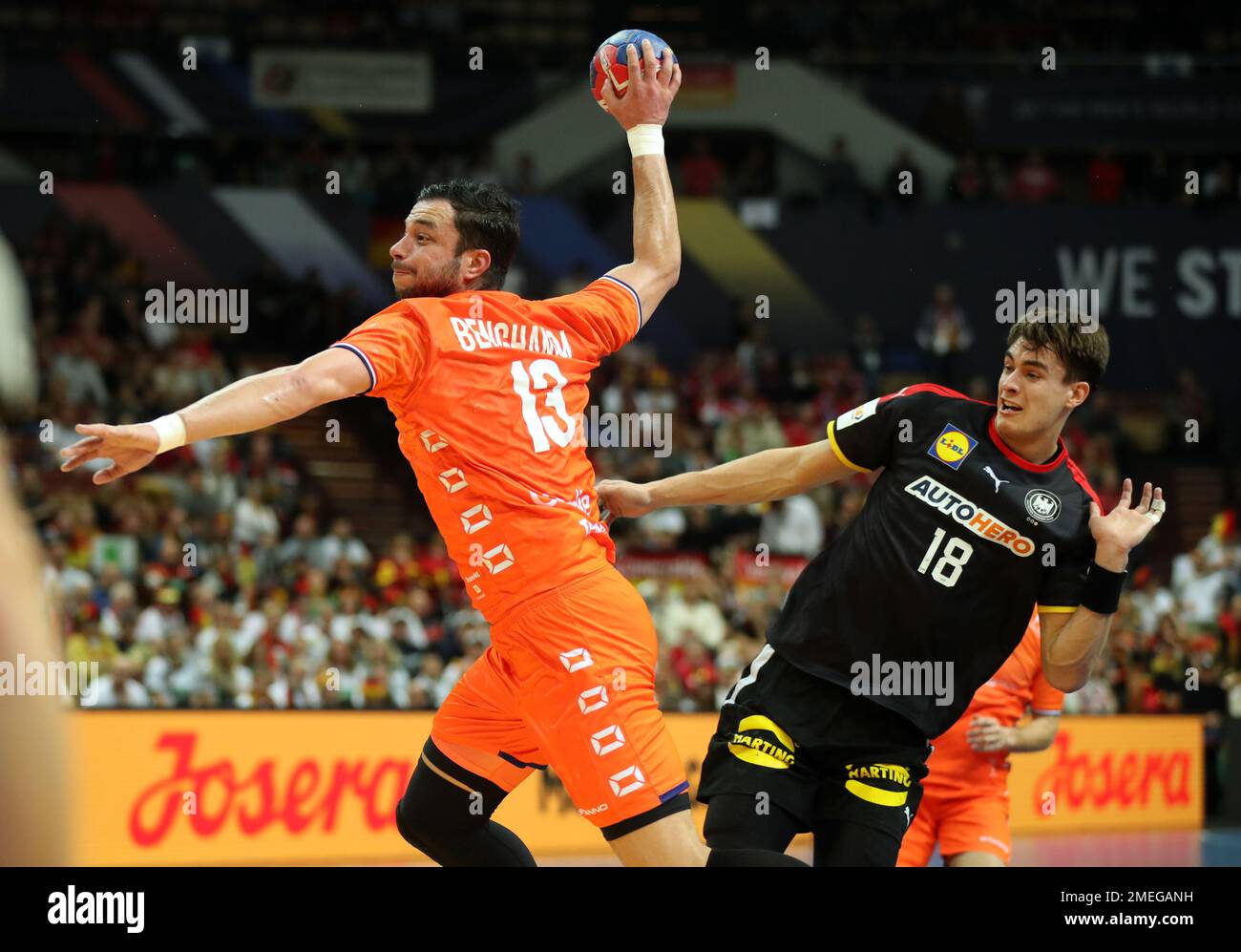 Samir Benghanem of Netherlands Netherlands vs Germany 28th IHF Men`s ...