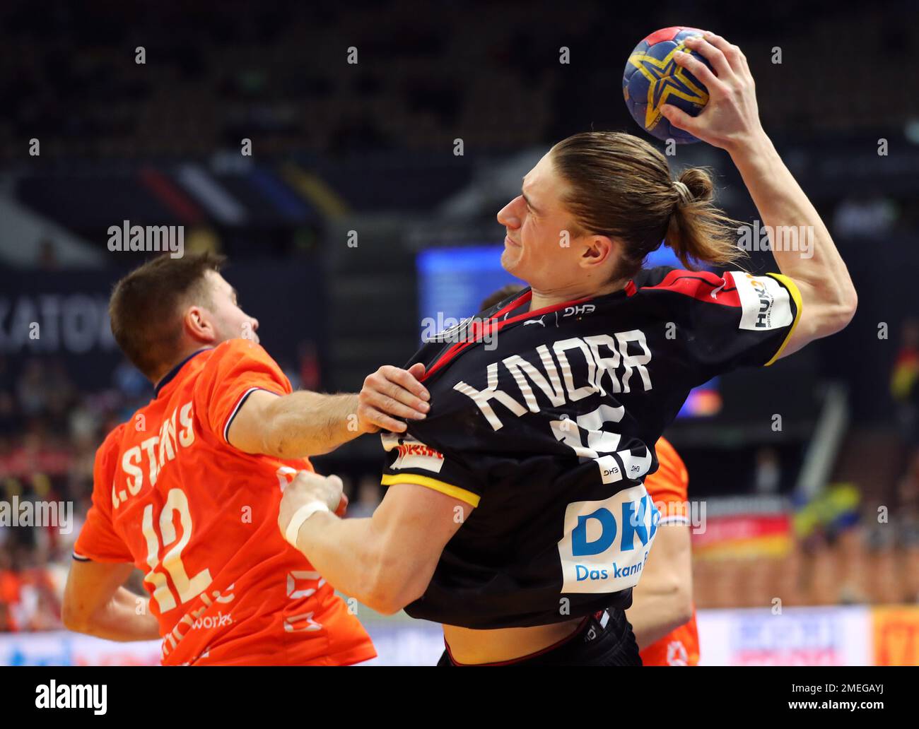 Juri Knorr of Germany, Luc Steins of Netherlands Netherlands vs Germany ...