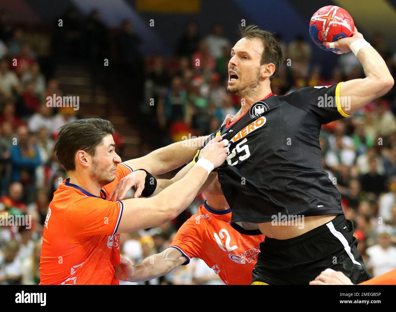 Kai Haeffner of Germany, Dani Baijens of Netherlands Netherlands vs ...