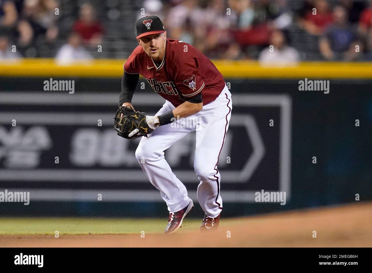 Arizona Diamondbacks shortstop Nick Ahmed fields a grounder during the ...