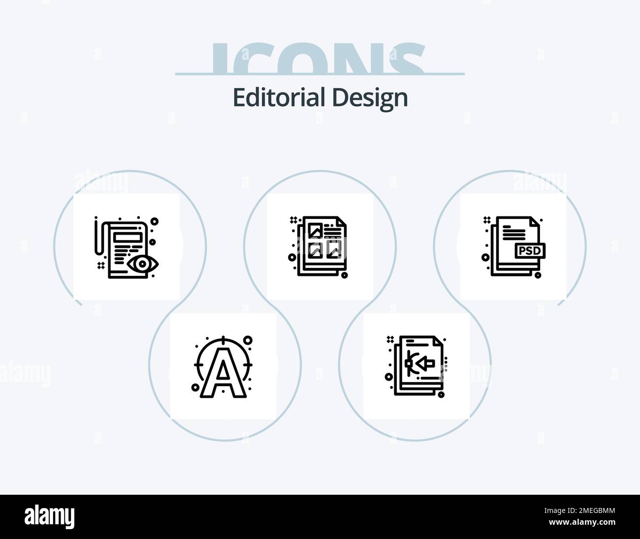 Editorial Design Line Icon Pack 5 Icon Design. write. edit. design. document. clipboard Stock ...