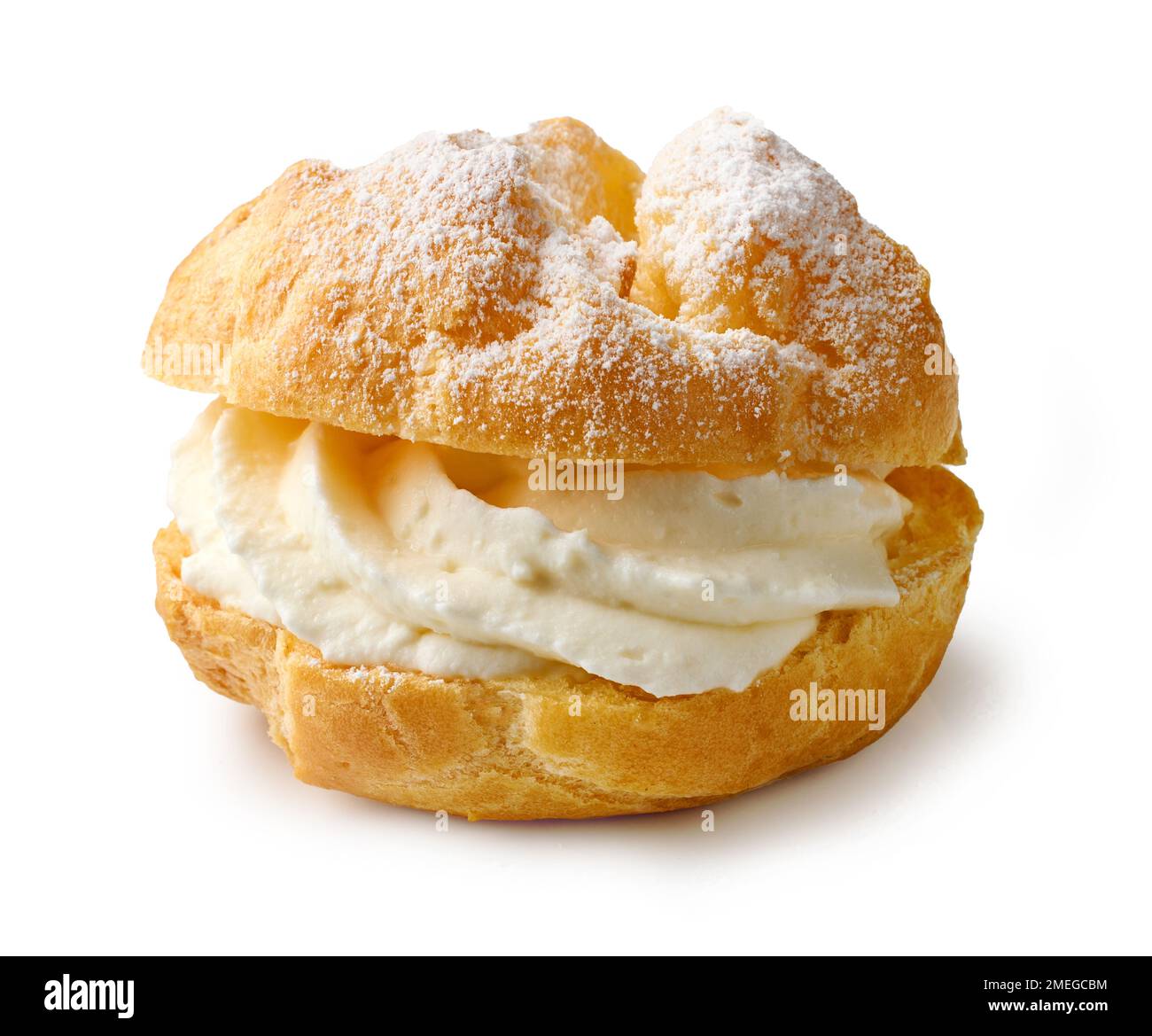 freshly baked cream puff cake isolated on white background Stock Photo ...