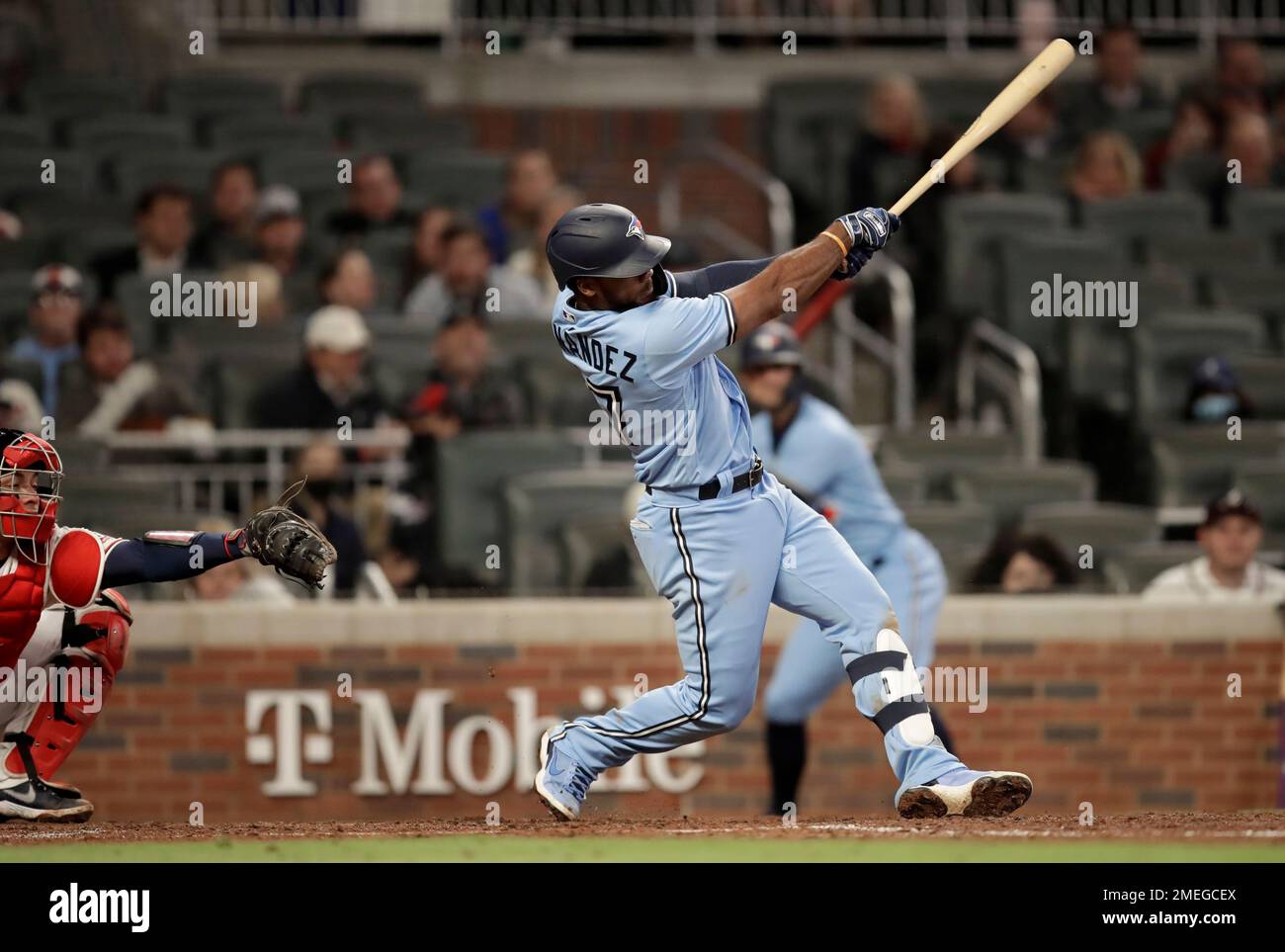 Toronto Blue Jays' Teoscar Hernandez swings for a two run home run ...