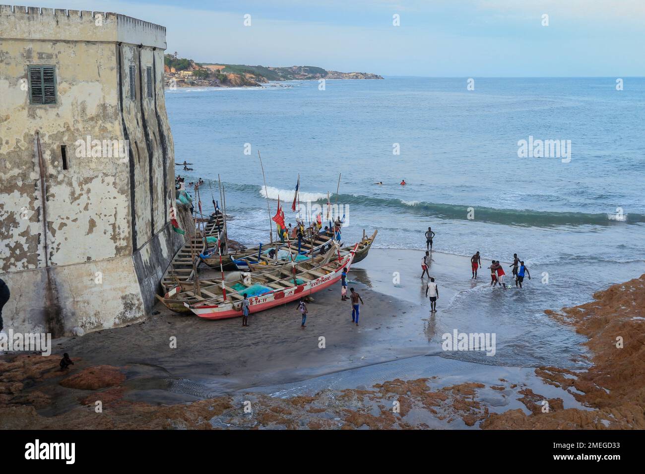 Powerful Waves of the Atlantic Ocean on the Ghana Cape Coast coastline ...