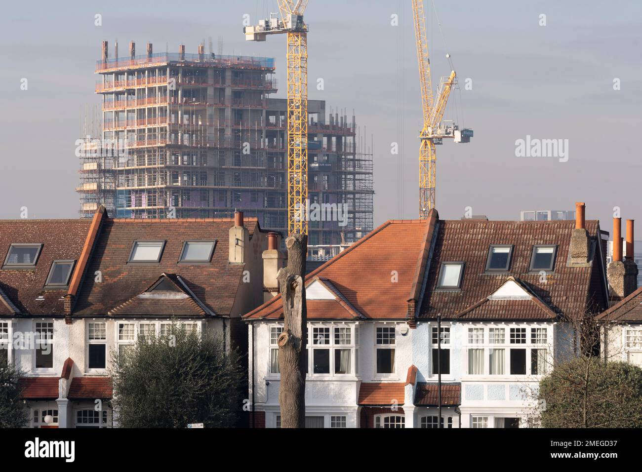 The tall high-rise residential development called Higgs Yard, rises ...