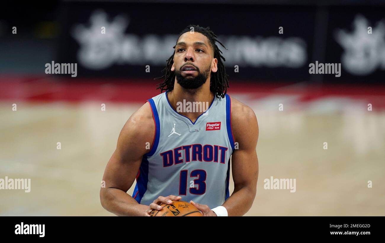 Detroit Pistons center Jahlil Okafor plays during the second half of an ...