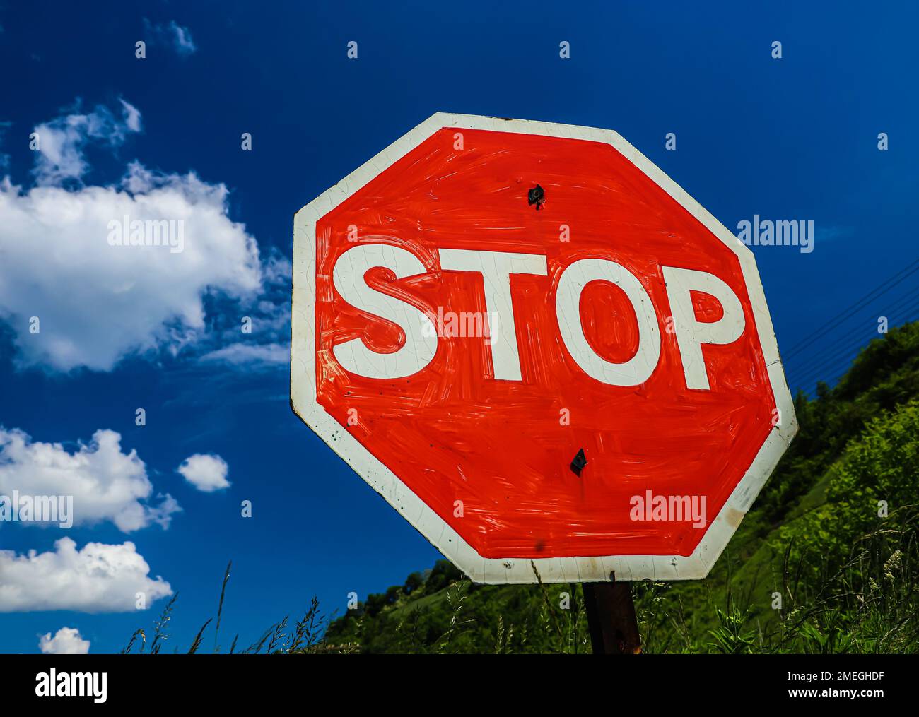 Old stop sign hi-res stock photography and images - Alamy