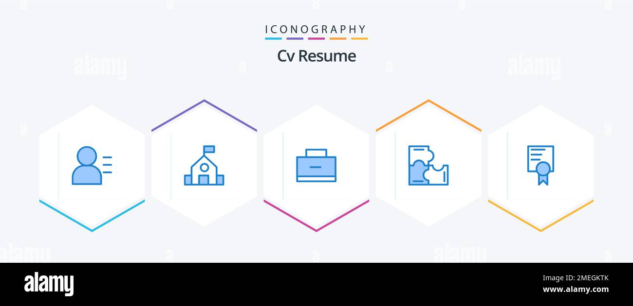 Cv Resume 25 Blue icon pack including school. certificate. education ...