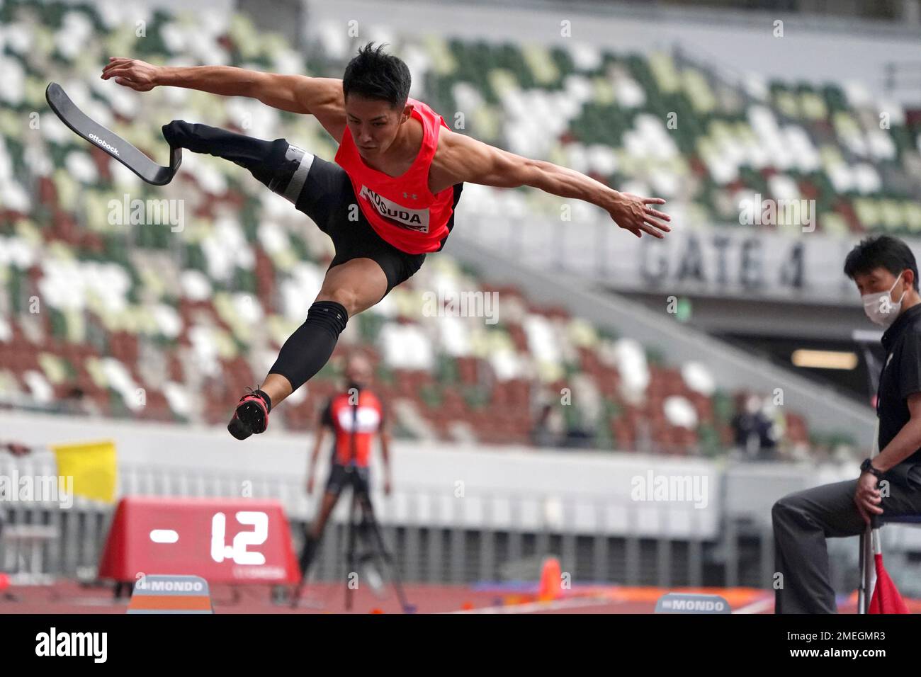 Japanese Junta Kosuda competes in the men's long jump during an ...