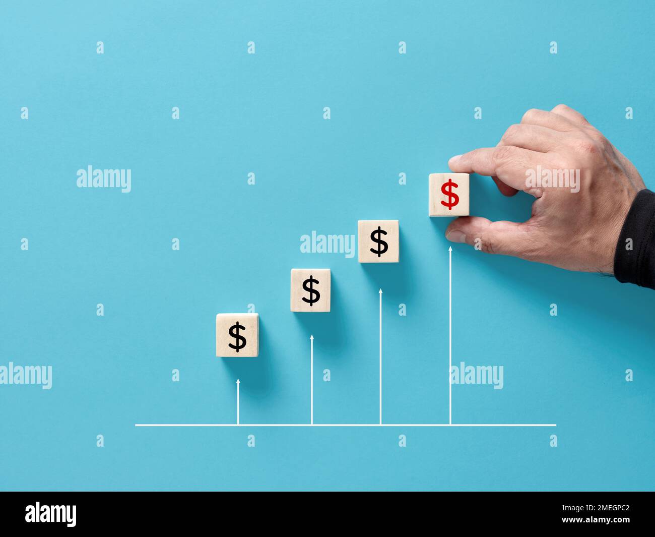 Dollar sign rising graph chart hi-res stock photography and images - Alamy